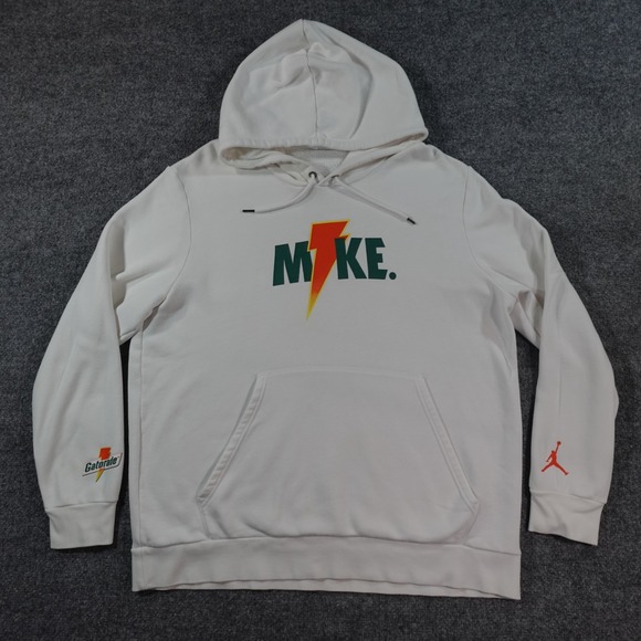 Jordan | Shirts | Nike Air Jordan Hoodie 2xl White Like Mike Gatorade ...